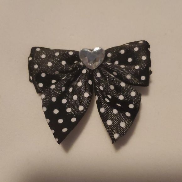 Yogi & Cecil's Boutique | Accessories | New Black Polka Dot Bow Hair ...